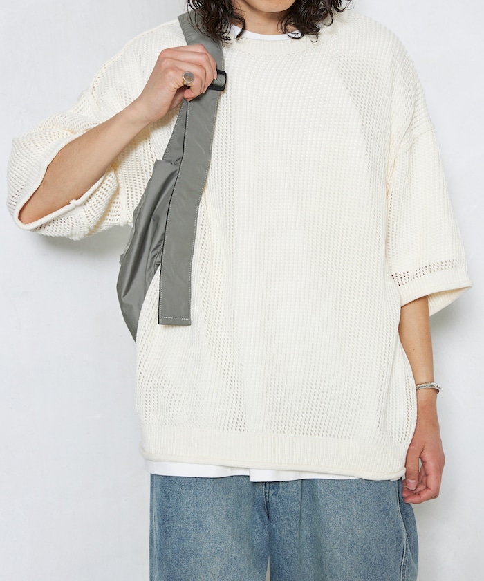 HINSON/リラックスフィット メッシュ クルーネック ショート HINSON/リラックスフィット メッシュ クルーネック ショート